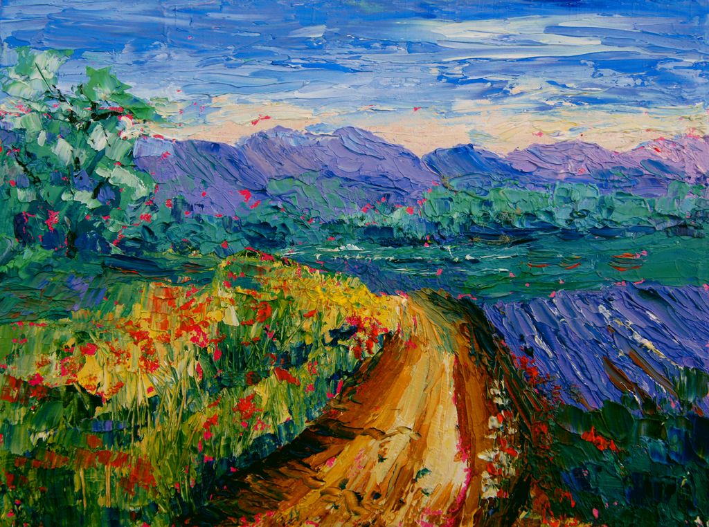 Artbymarion - Joy of Colour: Provence Landscape Knife painting in oils